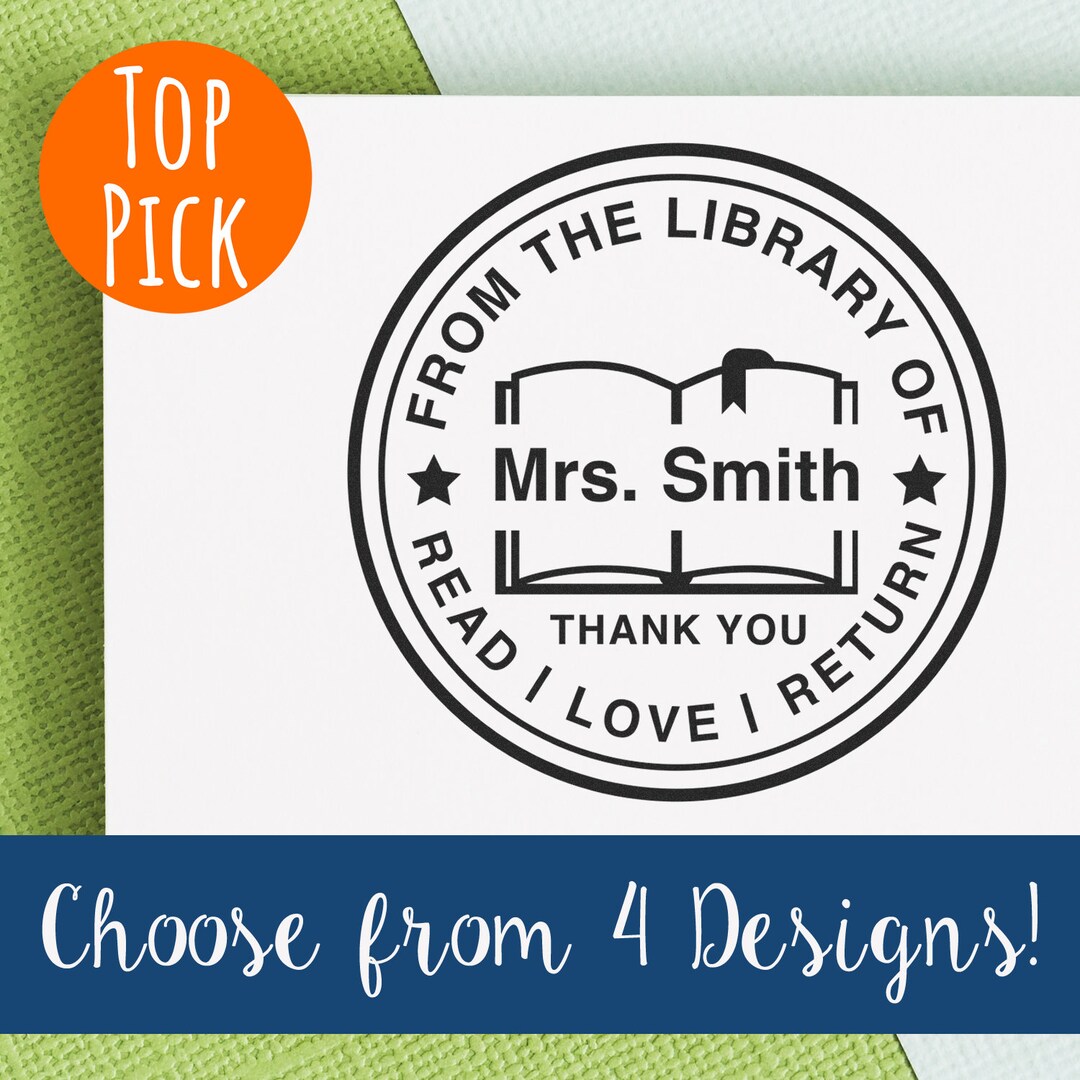 Personalized From the Library of Stamp, Teacher Book Stamp - Ideal Gift ...