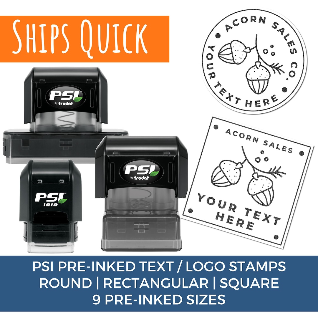 PSI Pre Inked Custom Stamps, Customized Stamp , Personal Logo Stamp ...