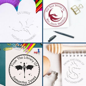 Custom Dragon Stamp, Fourth Wing, Dragon Book Embosser, Top Seller From ...