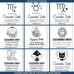 Astro Sign Personalized Address Stamps, Witchy Gifts, Custom Rubber ...
