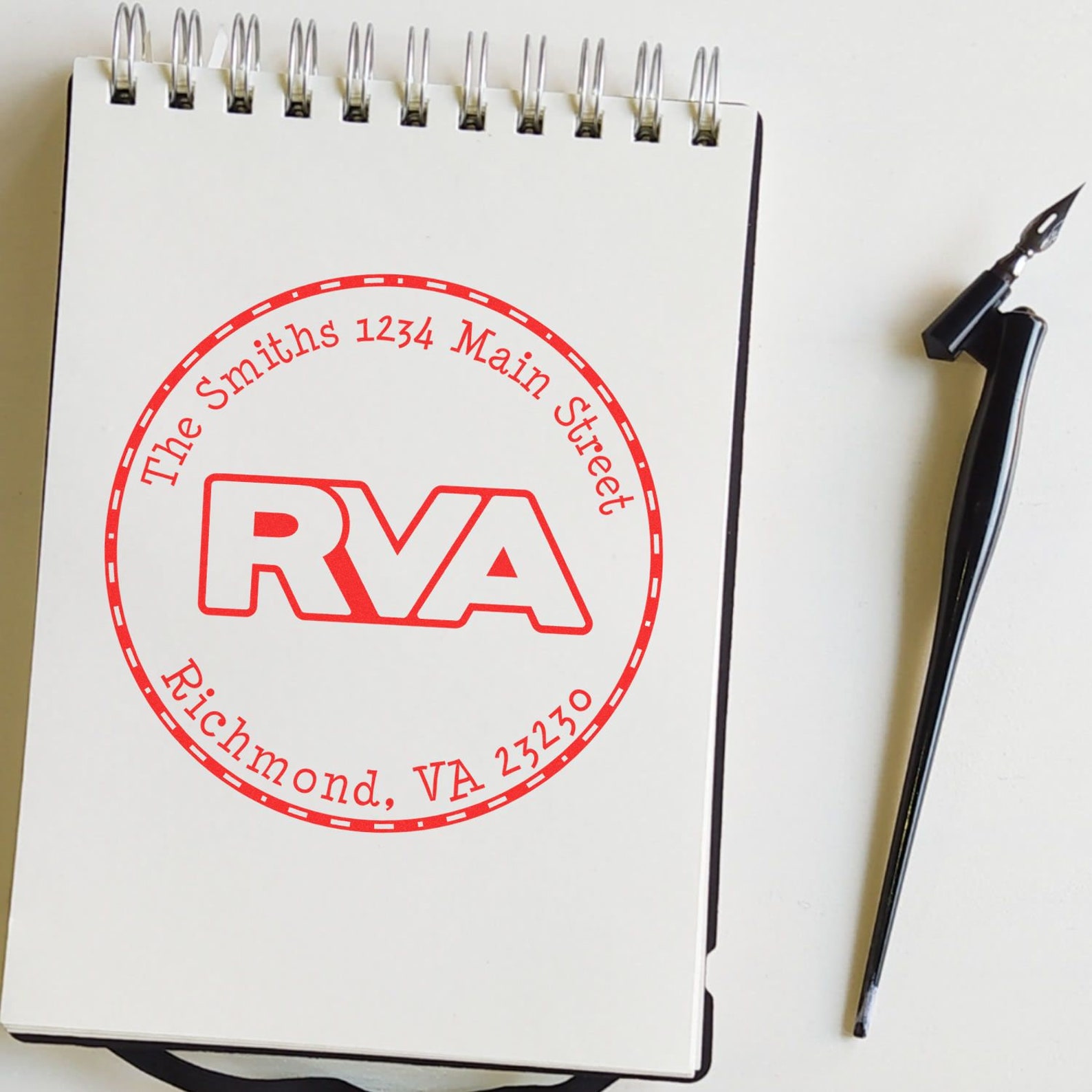 Self Inking Round RVA Logo Address Stamp Richmond Return | Etsy