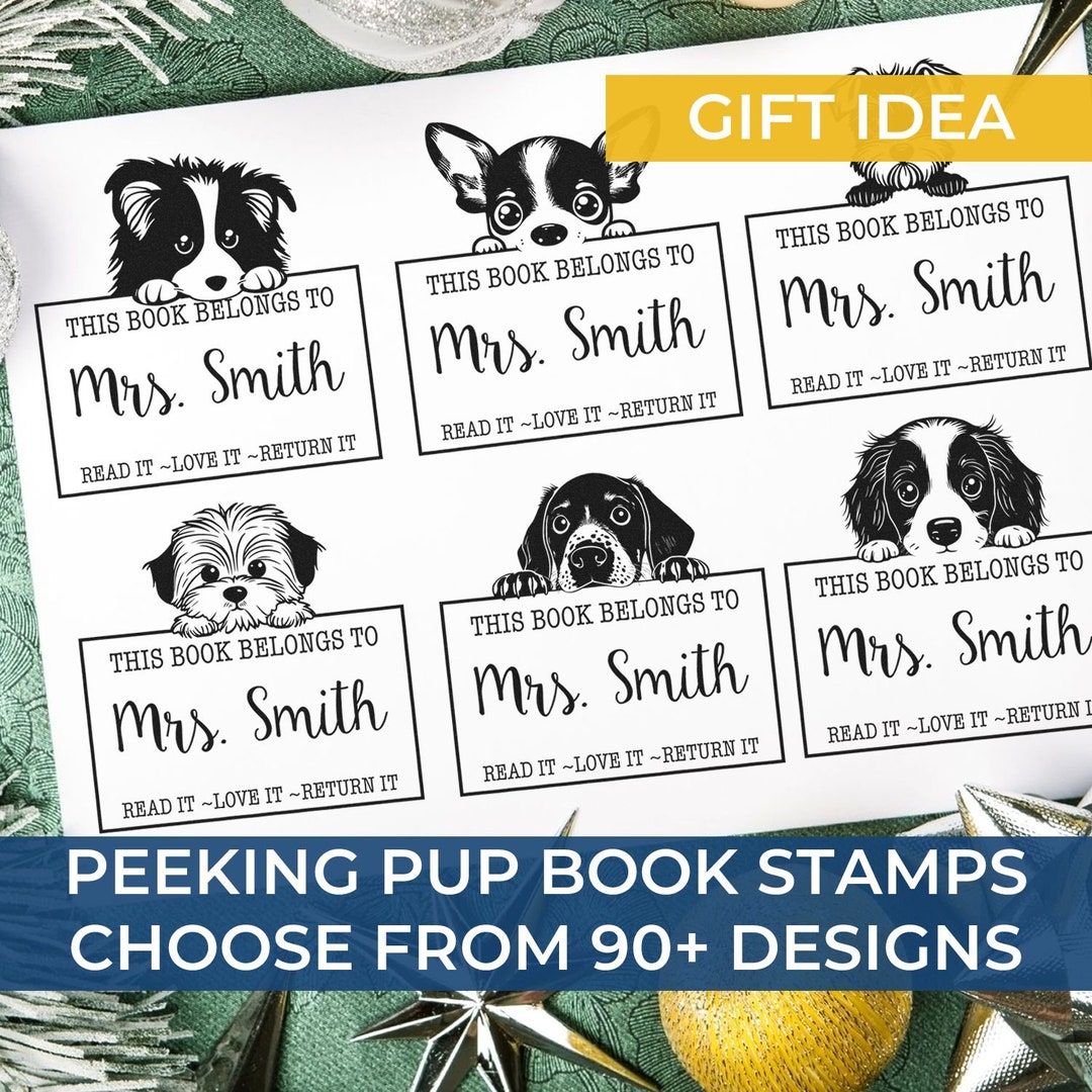 Personalized Teacher Stamp: Dog Breed Book Stamp, Self-inking or Wood ...