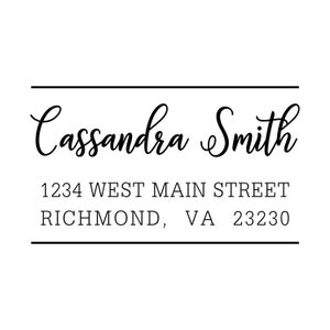 Square Scripted Font Address Stamp Rectangular Address Stamp Script ...