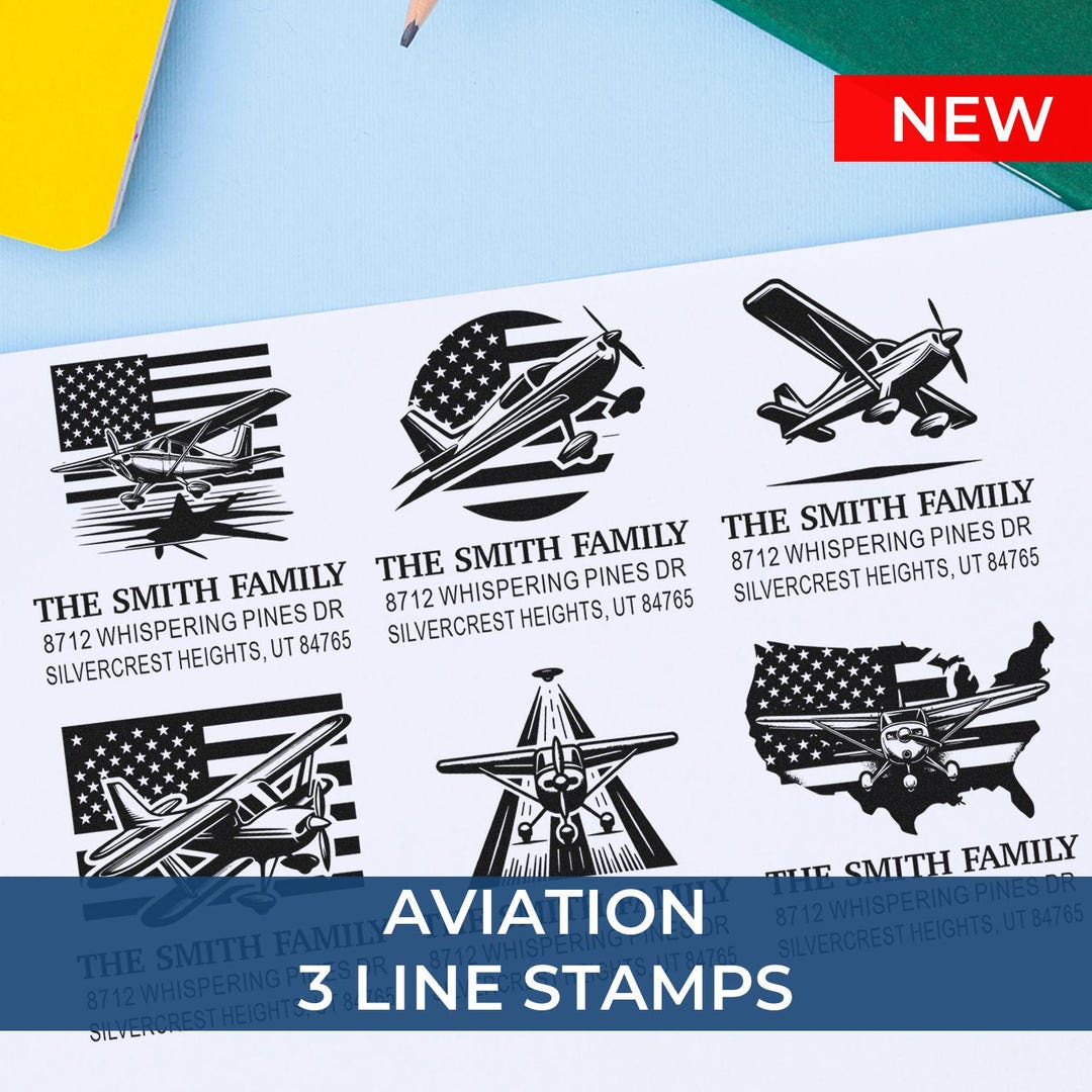 Pilot Stamp, 3 Line Custom Stamp, Personalized Self Inking Name Address ...