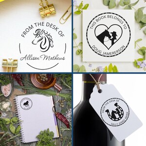 Personalized Western Horse Book Embossing Stamp - Customizable, Horses ...