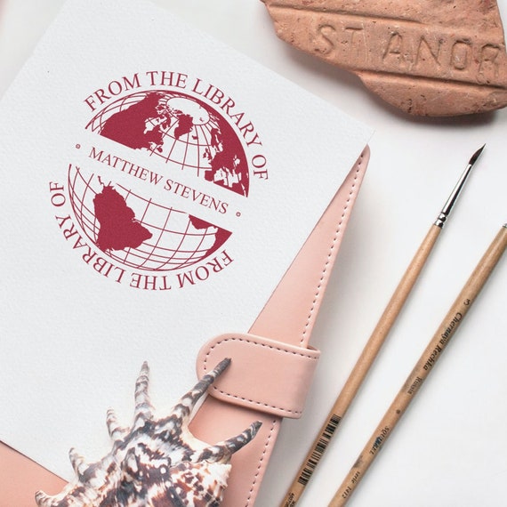 Custom Made Globe Self-inking Stamp Personalized World - Etsy