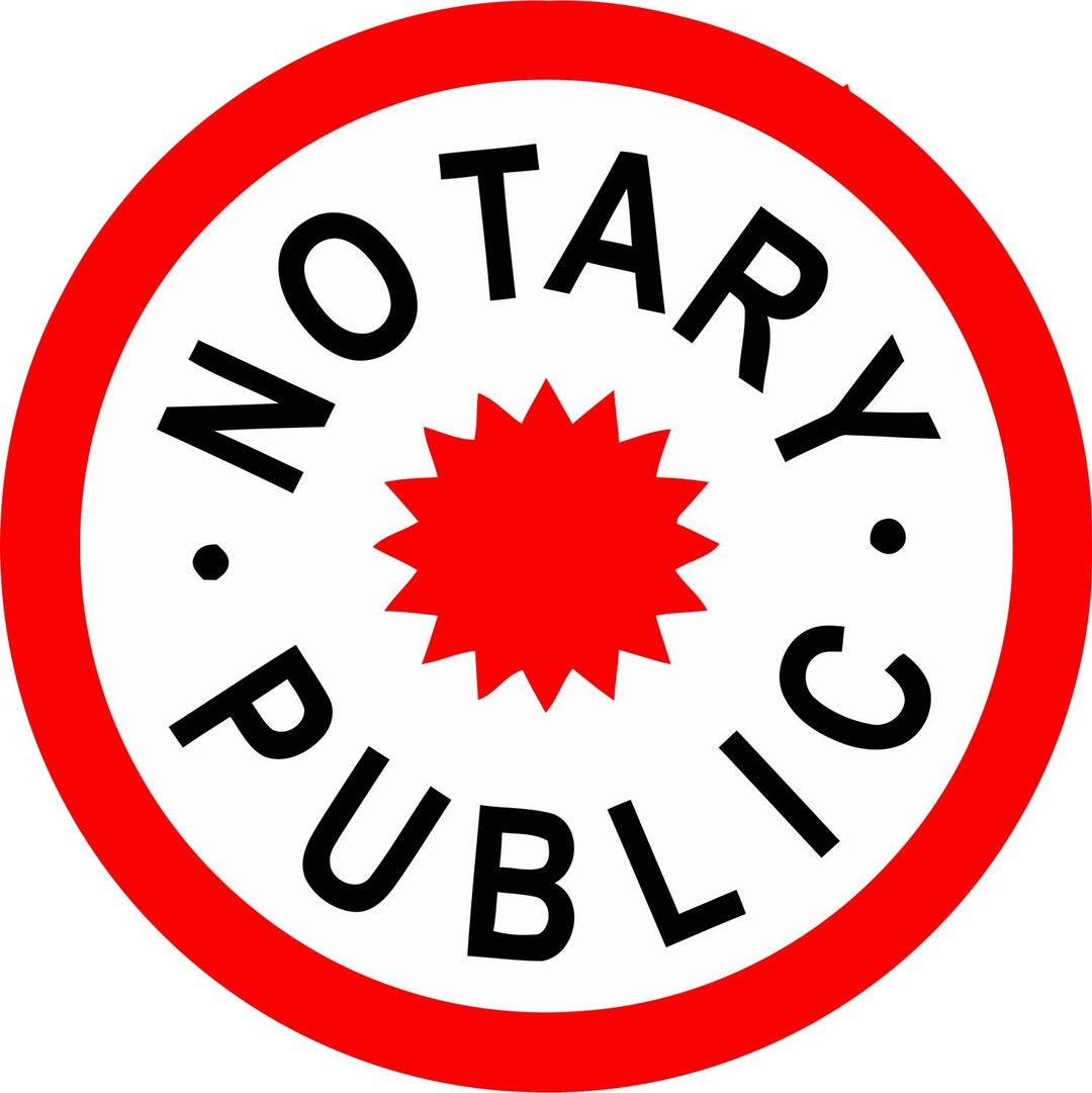 Round Notary Public Decal - 3" Diameter, Interior Use, Professional ...