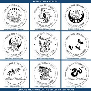Personalized Dragon Book Embosser and Dragon Library Stamp, Majestic ...