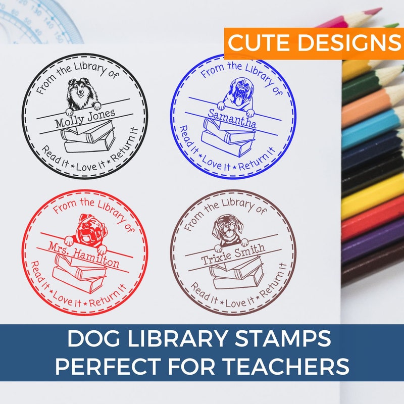 Library Stamp - Etsy