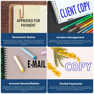 Office Accessories, Self-inking Stamps for Bookkeeping, AR, AP and ...