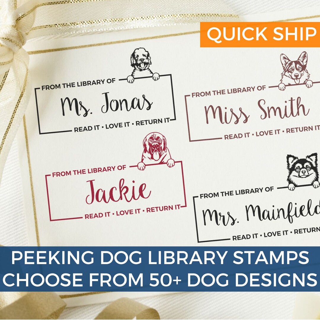 From the Library of Stamp, Custom Animal Stamp, Custom Pet Stamp, Self ...