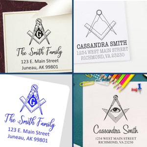 Masonic Address Stamps, Rubber Stamp, Self Inking Stamp or Pre Ink ...