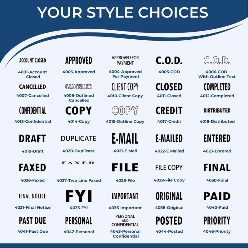 Office Message Stamps, Paid, Posted Stamp, Received, for Deposit Only ...