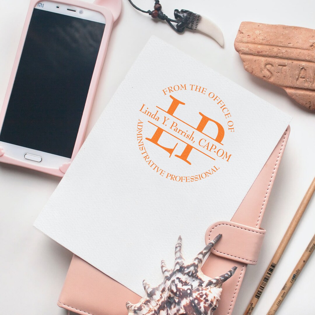 Personalized Office Stamp With Initials | Custom Library Name Self ...