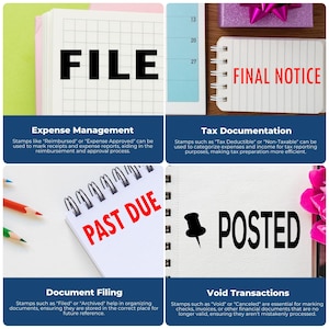 Office Accessories, Self-inking Stamps for Bookkeeping, AR, AP and ...