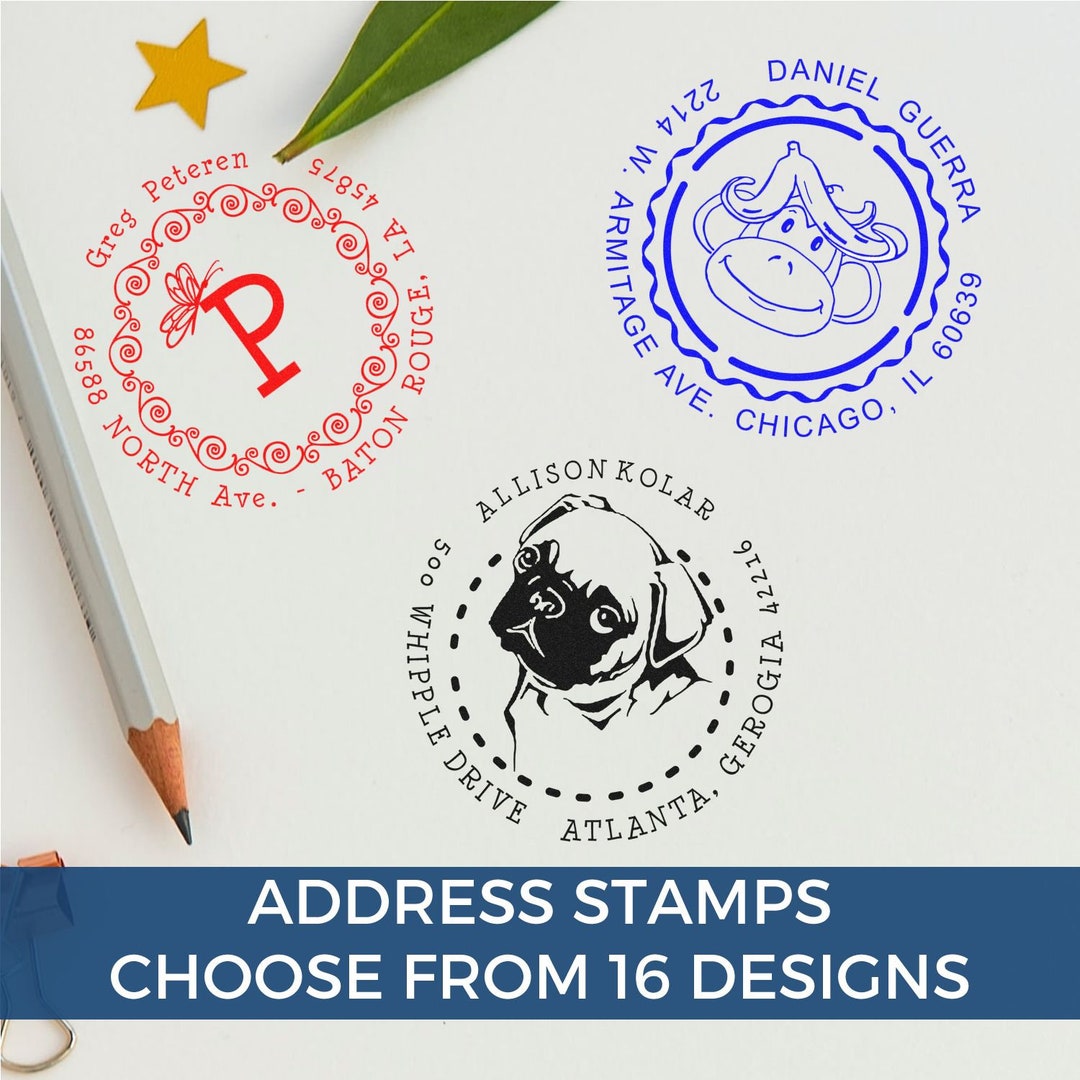 Round Address Stamp, Personalized Address Stamp, Best Rated Address ...