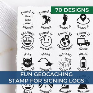 Geocaching Stamp, Geo Cache Gift, Personalized Stamp, Geocache Log ...