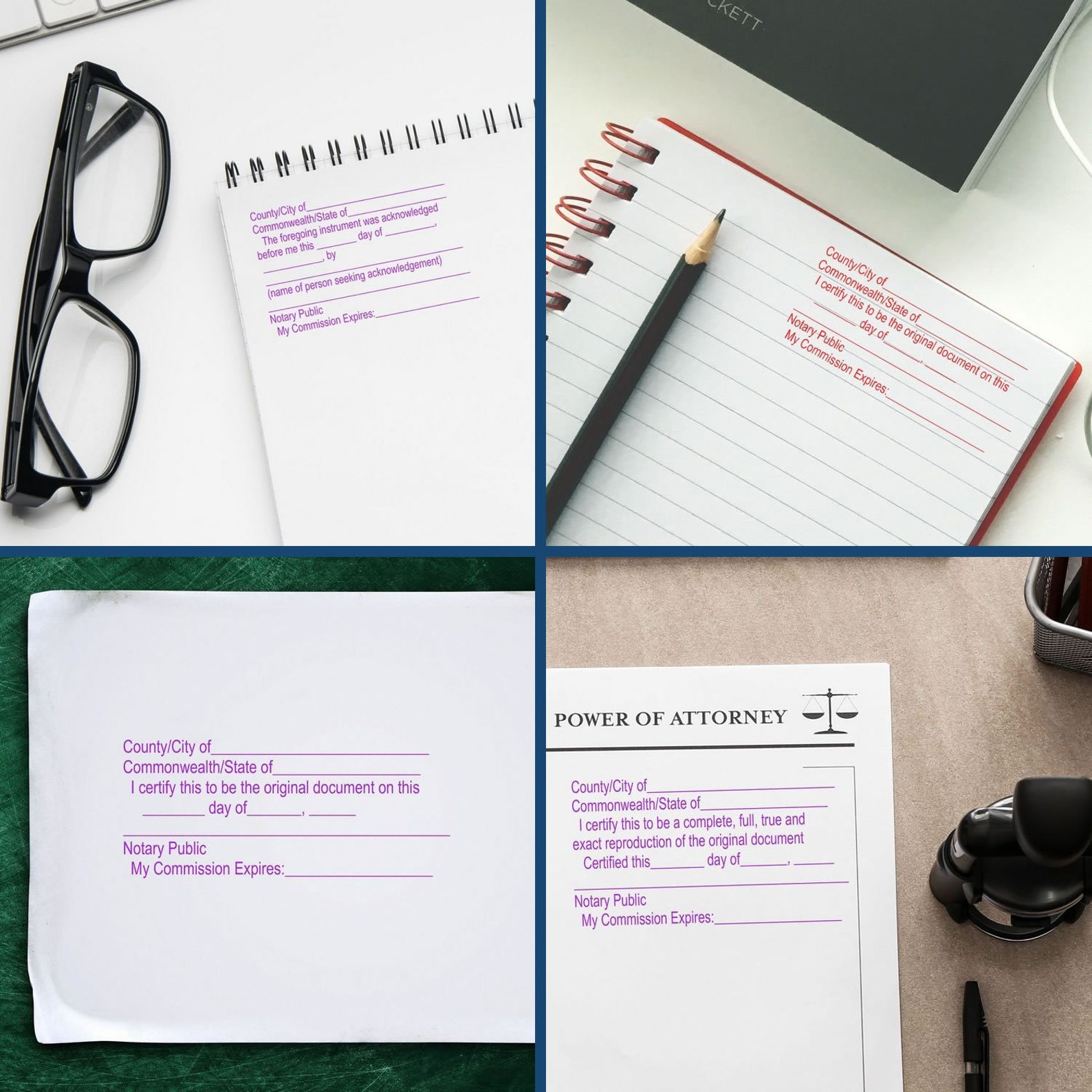 Notary Public Stamps, Acknowledgement Stamp, Jurat, Certified Copy ...