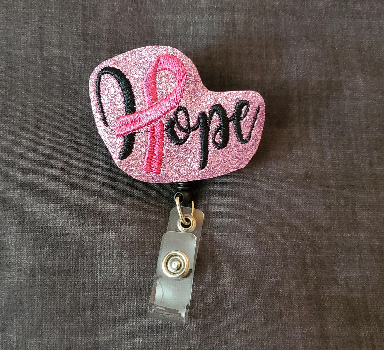 Hope Badge Reel, Breast Cancer Awareness, Nurse Gift, Breast Cancer ...