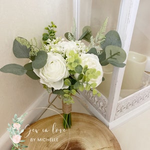 Ivory Bride Bouquet Ivory Wedding Flowers | Etsy UK