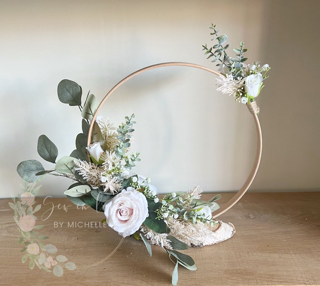 37cm Floral Hoop Centrepieces Table Decorations Wedding Centrepieces ...