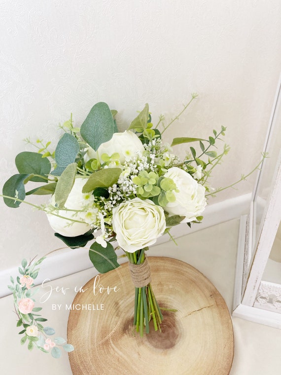 Ivory Bride Bouquet Ivory Wedding Flowers | Etsy UK