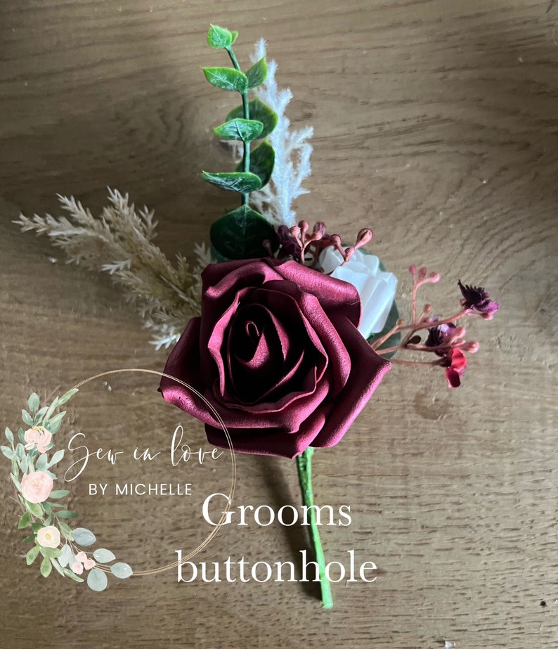 Blush and Burgundy Hand Tied Bride Bouquet Boho Wedding - Etsy UK