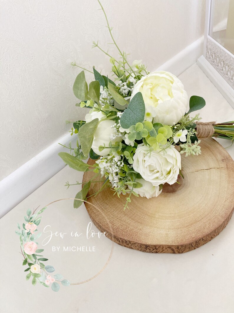 Ivory Bride Bouquet Ivory Wedding Flowers | Etsy UK