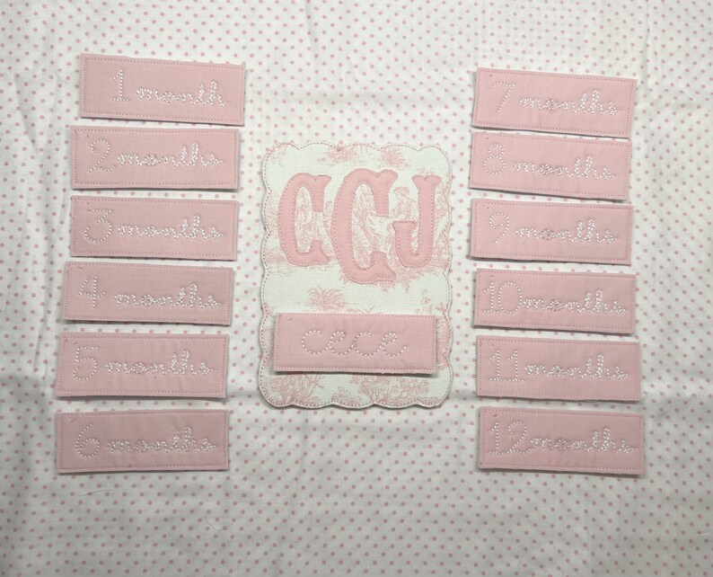 Monthly Milestone Monogram Plaque | Months 1-12 and Name Plate - Etsy