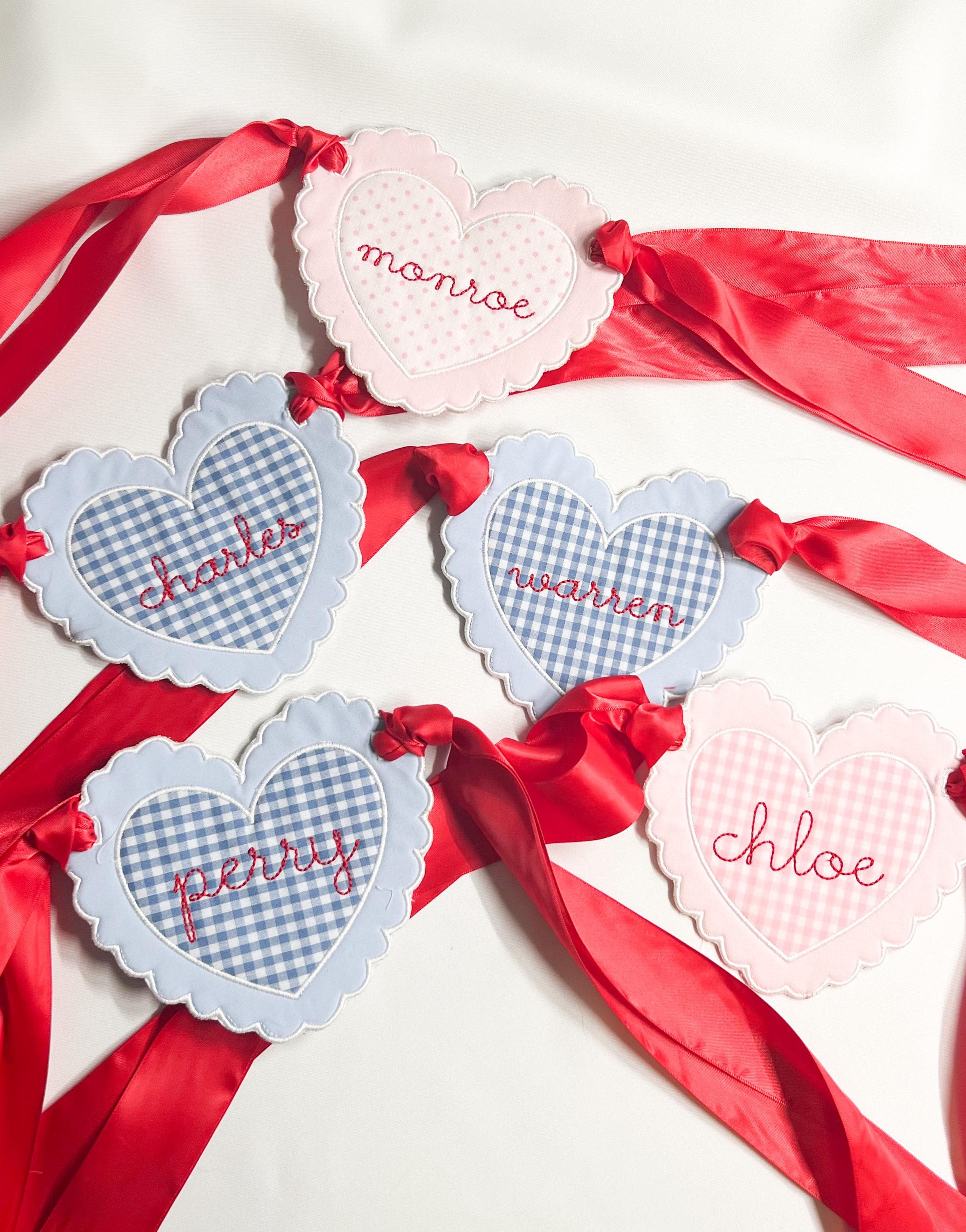 Embroidery Appliqué Valentine’s Heart Tags - Etsy