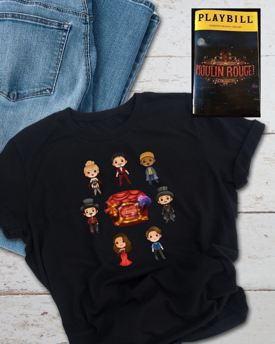 Moulin Rouge Musical Broadway Musical Adult Unisex Jersey Short Sleeve ...