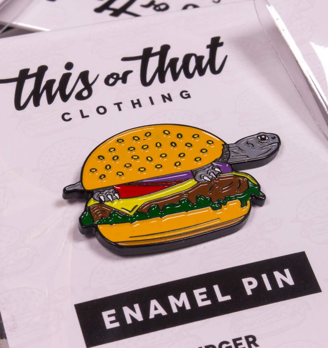 Burger or Turtle 1.5" Enamel Pin - Etsy