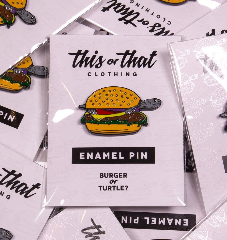 Burger or Turtle 1.5" Enamel Pin - Etsy