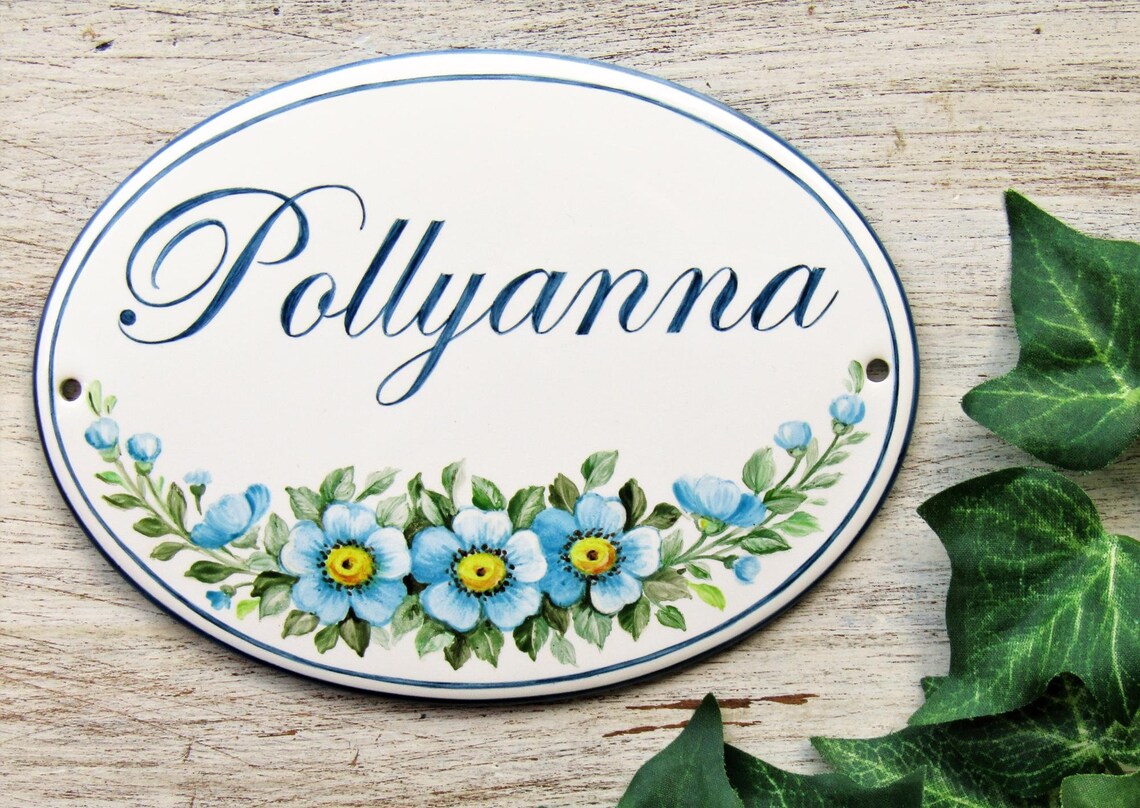 Forget-me-nots Door Sign Flower Door Plaque Custom Doorbell | Etsy