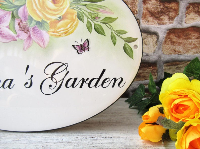 Lily and Rose Garden Sign Custom Garden Signs Lilies Roses - Etsy