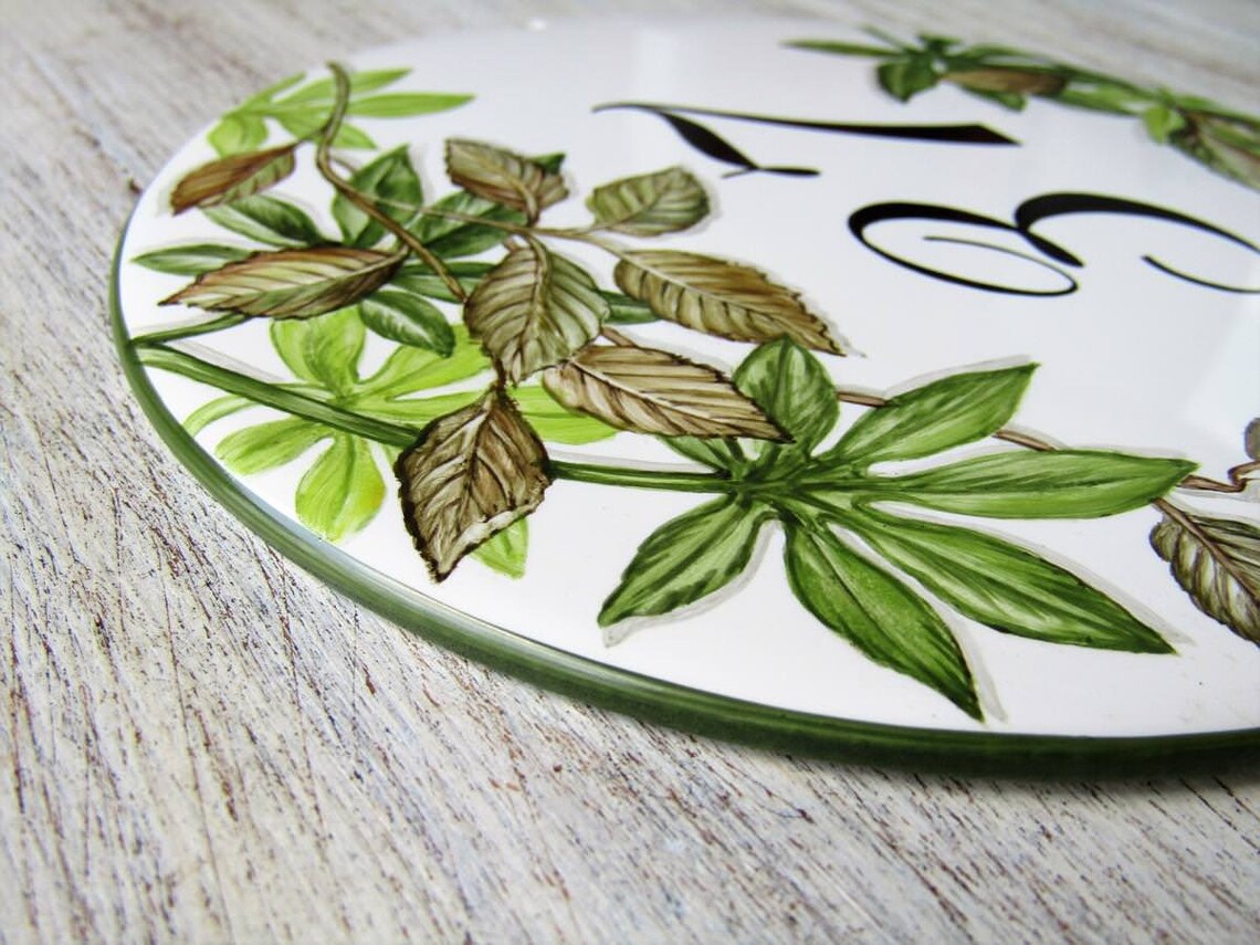 Tree Leaves House Number Plaque Street Number Sign House - Etsy