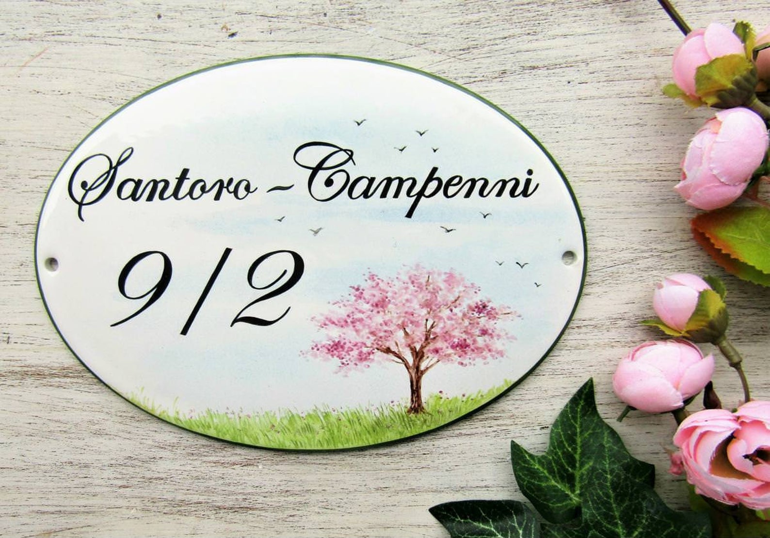 Cherry Tree Sign Cherry Blossoms Sign House Address Plaque - Etsy