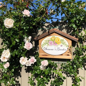 Lily and Rose Garden Sign Custom Garden Signs Lilies Roses - Etsy