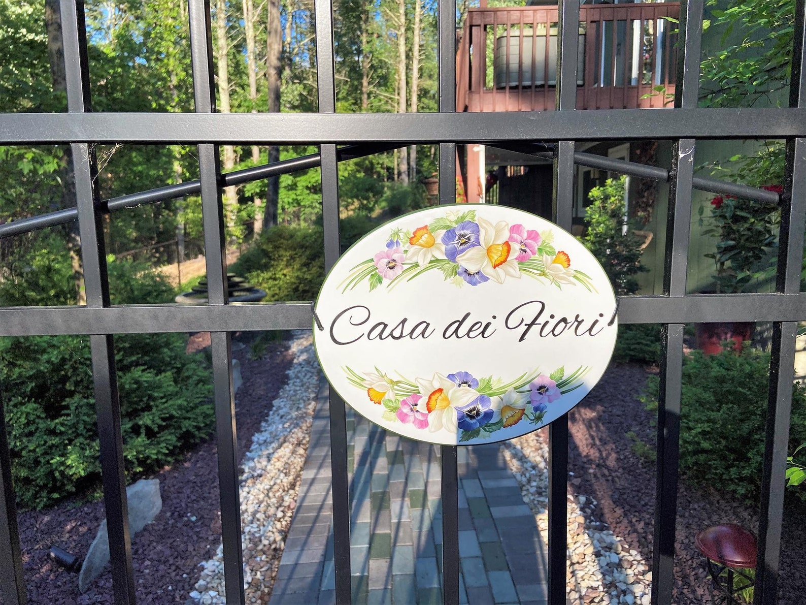 Daffodil Pansies House Name Sign Custom House Signs Outdoor | Etsy