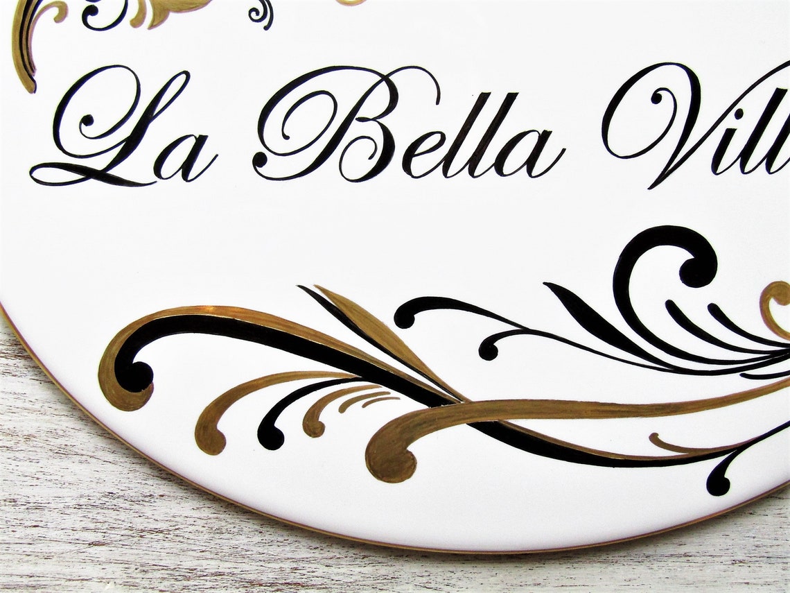 Arabesque House Sign Abstract Decor House Sign Hand Painted - Etsy