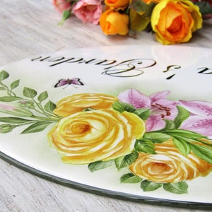 Lily and Rose Garden Sign Custom Garden Signs Lilies Roses - Etsy