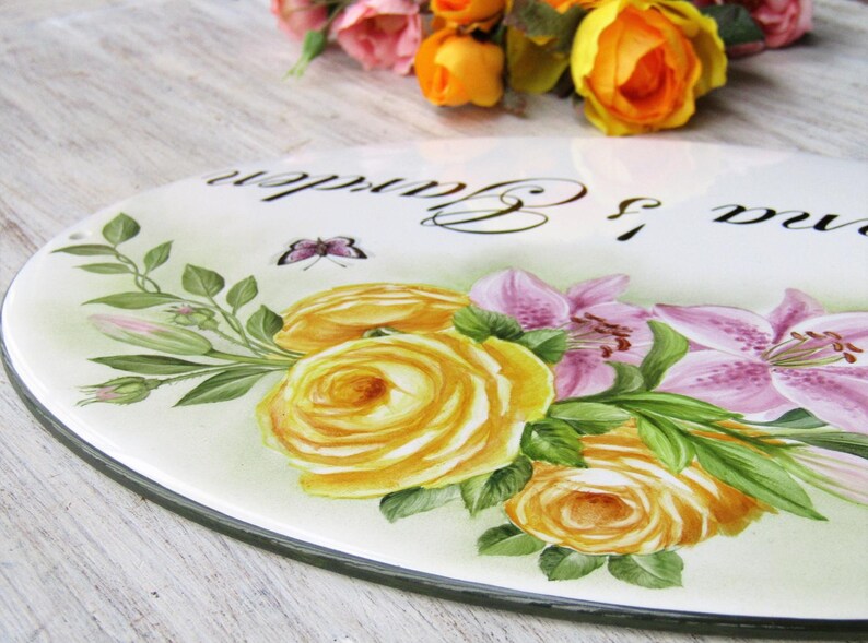 Lily and Rose Garden Sign Custom Garden Signs Lilies Roses - Etsy