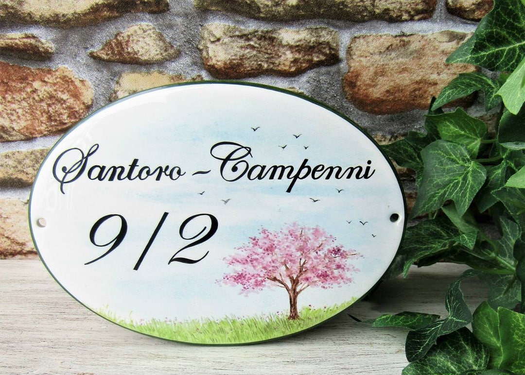 Cherry Tree Sign Cherry Blossoms Sign House Address Plaque - Etsy