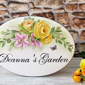 Lily and Rose Garden Sign Custom Garden Signs Lilies Roses - Etsy