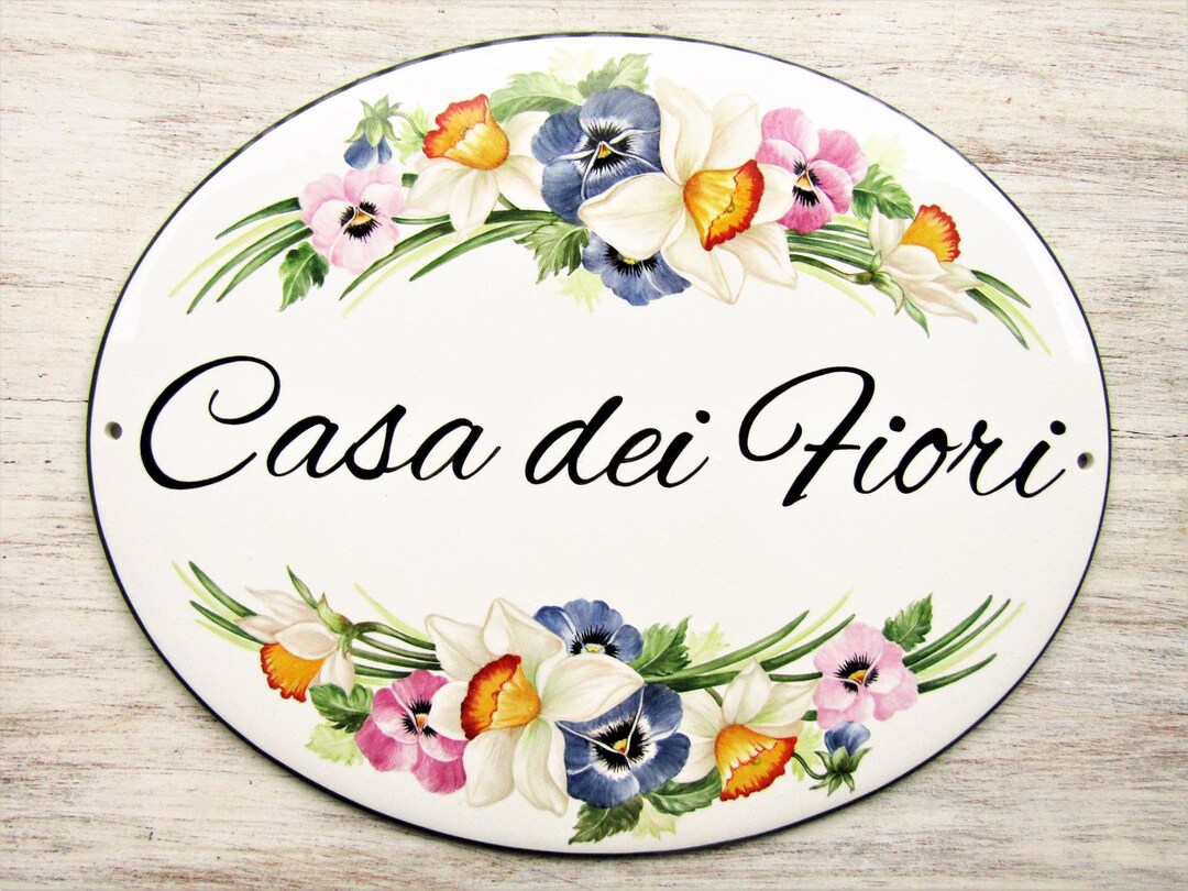 Daffodil Pansies House Name Sign Custom House Signs Outdoor - Etsy