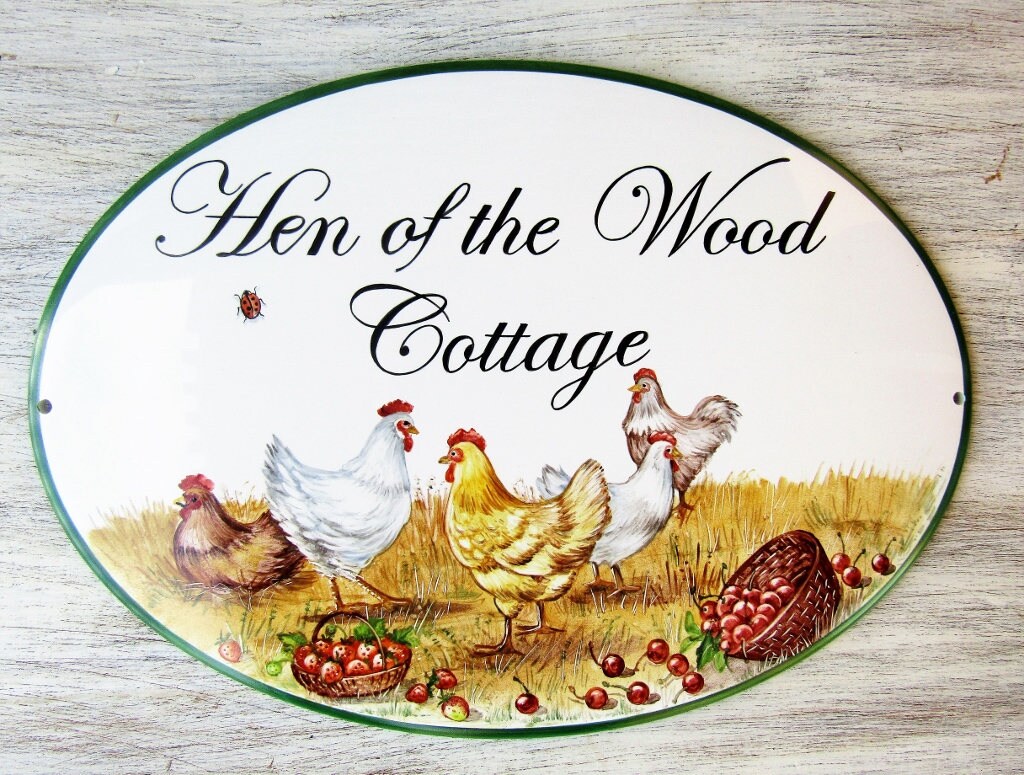 Chickens Rustic Cottage Sign Custom Country House Sign | Etsy