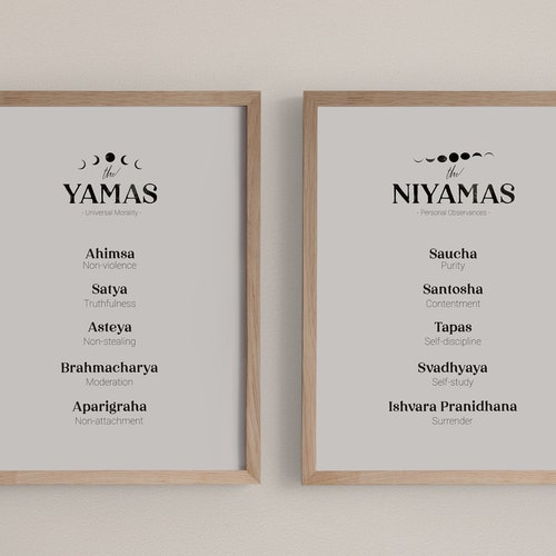 Yama Niyama Print Yoga Wall Art Asthtanga Yoga Poster 8 Limbs - Etsy