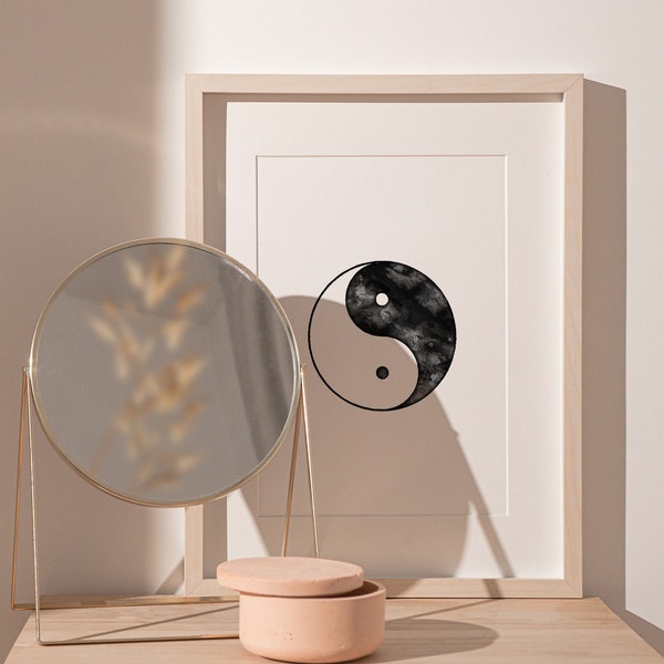 Yin yang watercolor - Etsy France