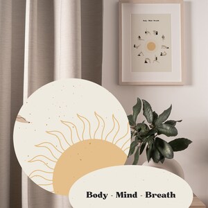 Yoga Poses Wall Decor | Yoga Pose Print | Yellow Sun Yoga Wall Art ...