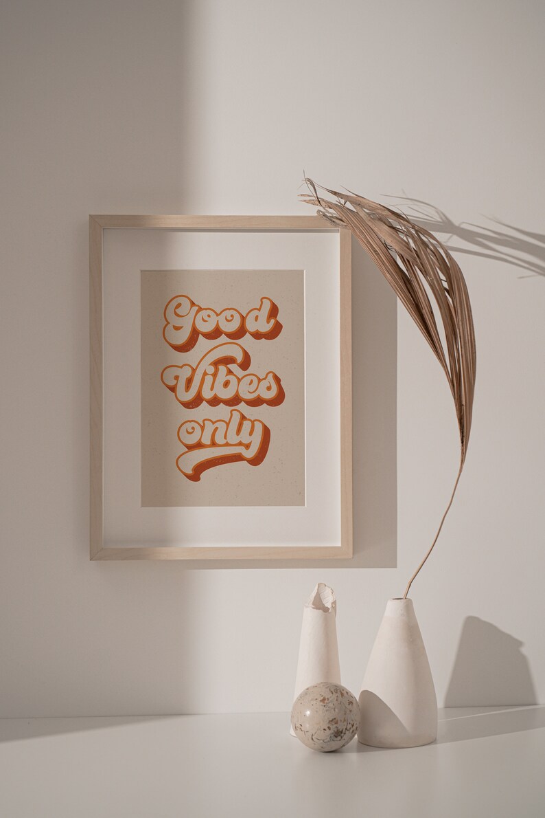 Motivational Poster Good Vibes Only Vintage Boho Quote Print Boho ...